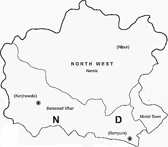 North West Delhi District | North West Delhi District Map