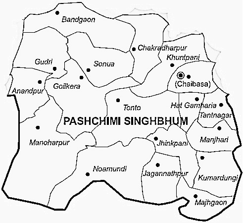 West Singhbhum District | West Singhbhum District Map