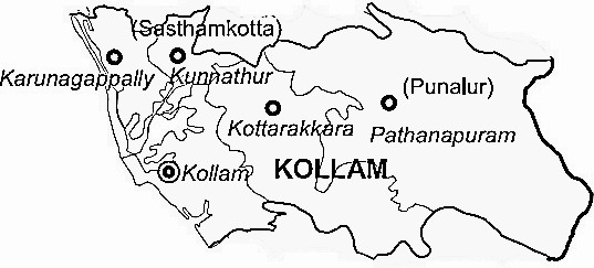 Kollam District | Kollam District Map