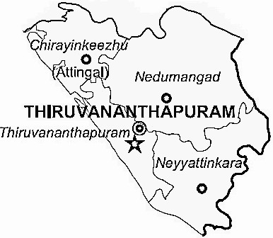 Thiruvananthapuram District | Thiruvananthapuram District Map