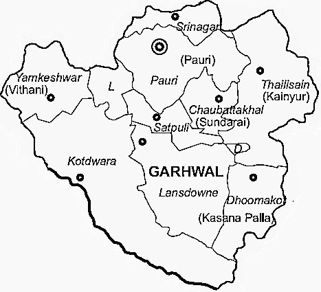 Pauri Garhwal District | Pauri Garhwal District Map