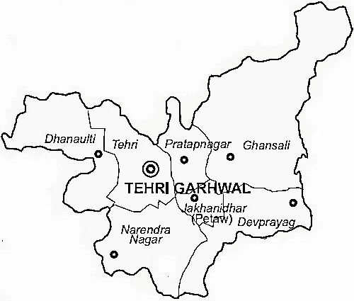 Tehri Garhwal District | Tehri Garhwal District Map