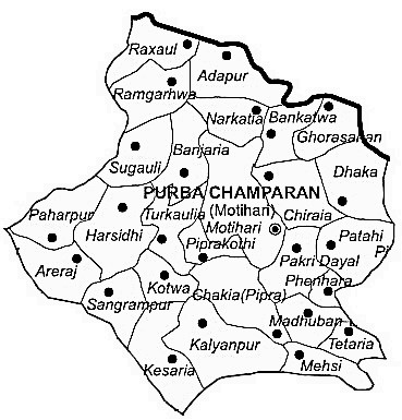 Purbi Champaran District | Purbi Champaran District Map