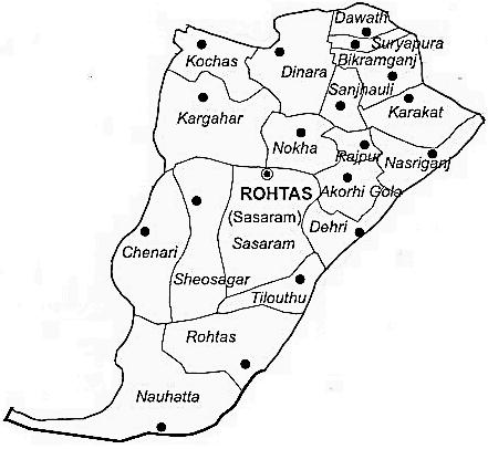Rohtas District | Rohtas District Map